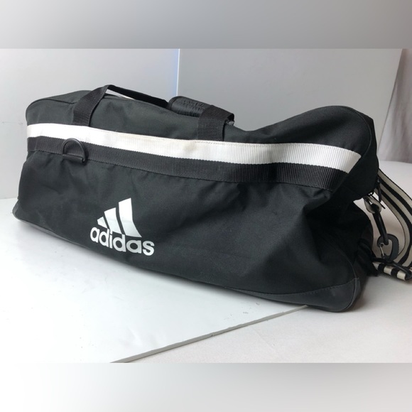 adidas | Bags | Adidas Gym Gear Equipment Duffle Bag Black And White ...